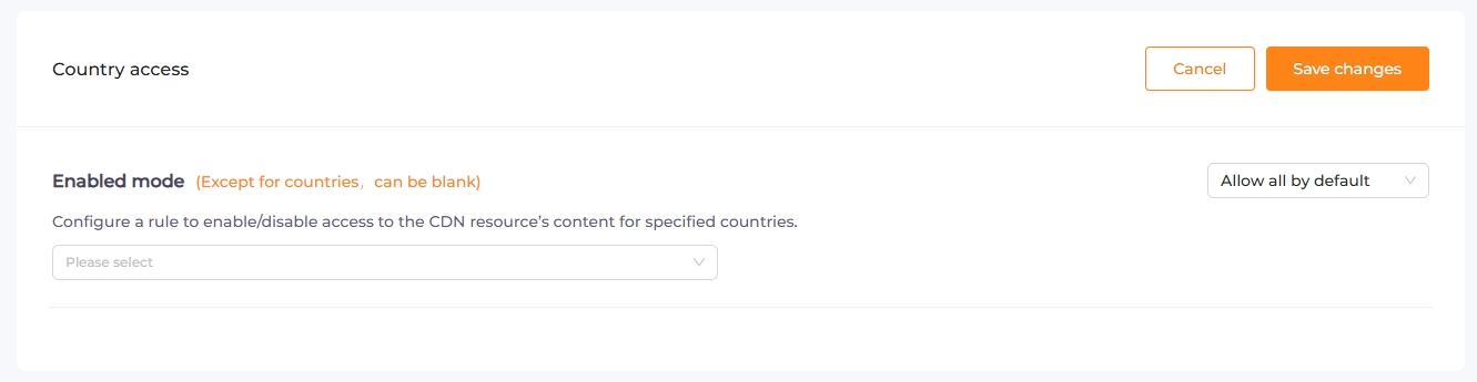 Country access · LightCDN